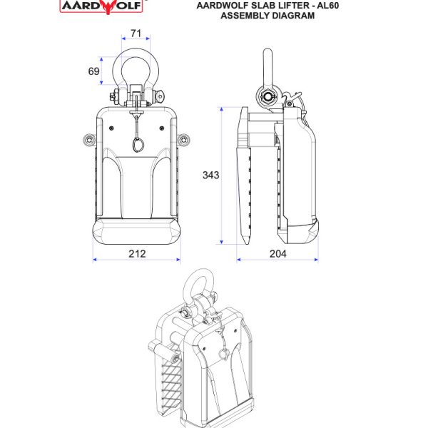 Aardwolf Slab Lifter AL60 - Hard Rock Tool