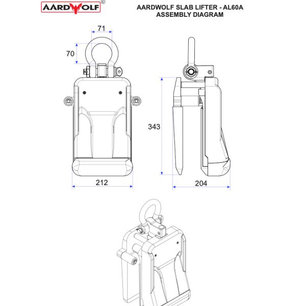 Aardwolf Automatic Slab Lifter AL60A - Hard Rock Tool